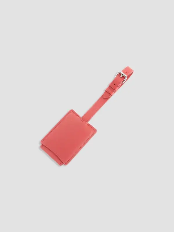 ROYCE NEW YORK Leather Luggage Tag - Red