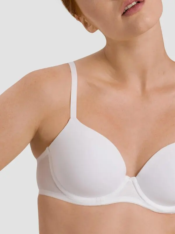 Hanro Cotton Sensation T-shirt Bra - White