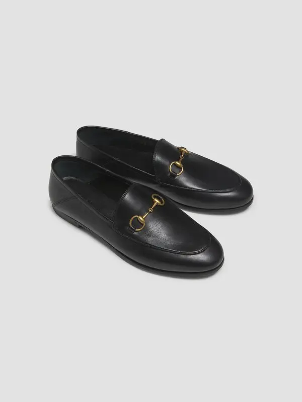 Gucci Brixton Leather Horsebit Loafers
