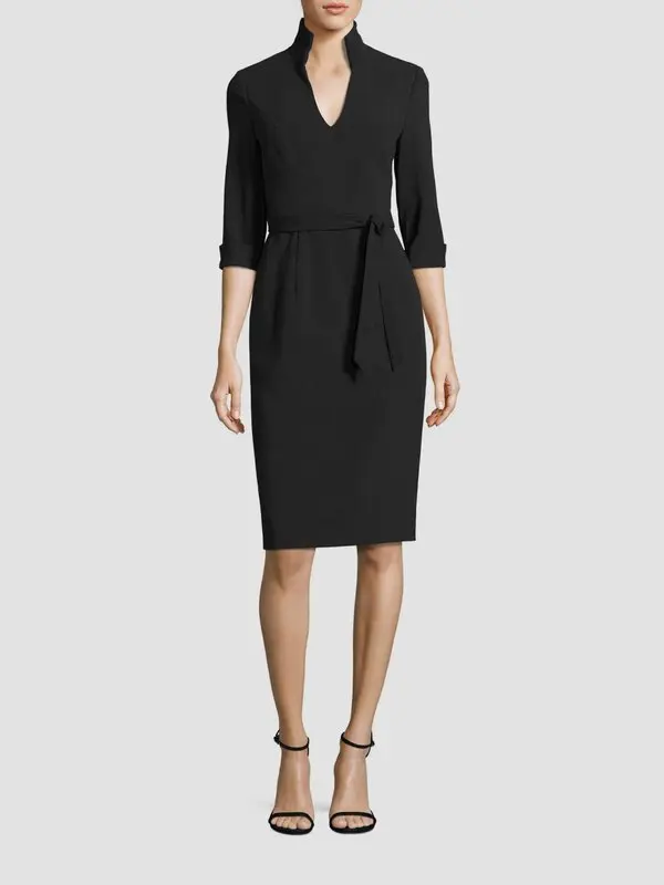 Black Halo Madeline Tie-front Sheath Dress - Black