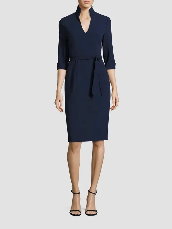 Black Halo Madeline Tie-front Sheath Dress - Pacific Blue