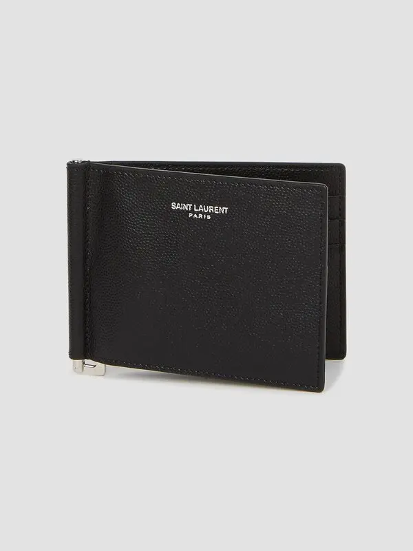 Saint Laurent Grain Leather Bifold Wallet - Black