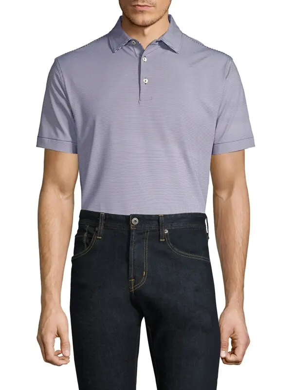 Peter Millar Jubilee Pinstripe Polo - Navy