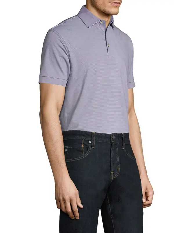 Peter Millar Jubilee Pinstripe Polo - Navy