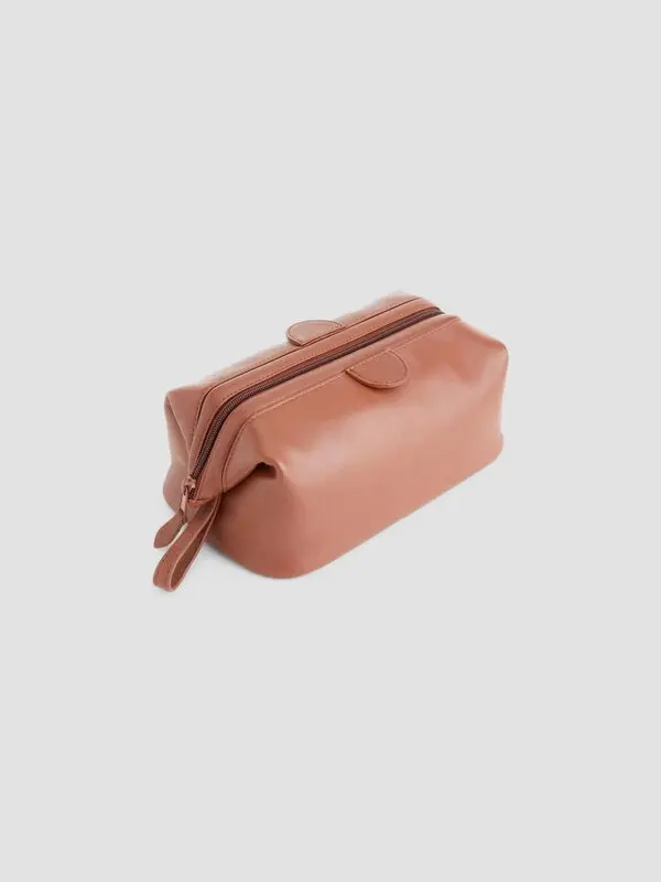 ROYCE NEW YORK Classic Toiletry Bag - Tan