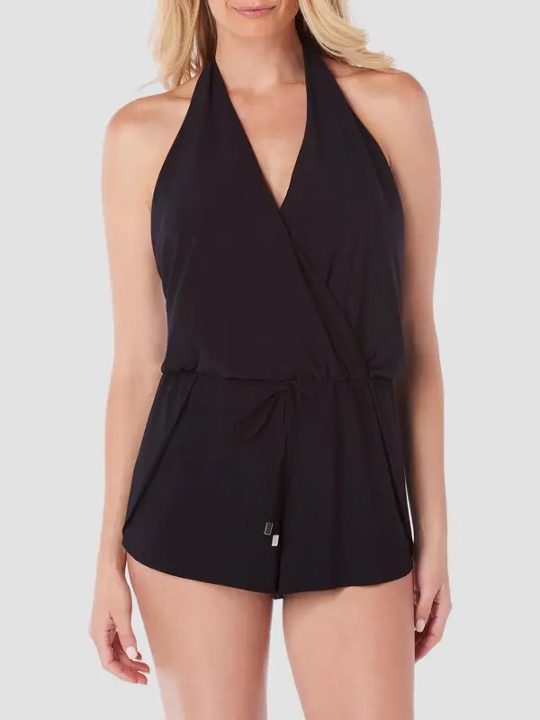 Magicsuit Bianca Solid Swim Romper - Black