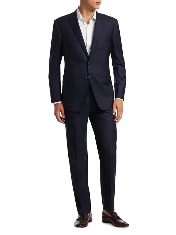 Giorgio Armani Single-breasted Wool Suit - Navy