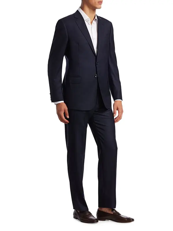 Giorgio Armani Single-breasted Wool Suit - Navy
