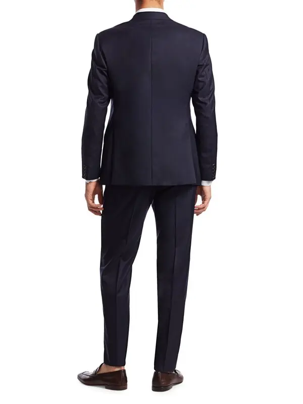 Giorgio Armani Single-breasted Wool Suit - Navy