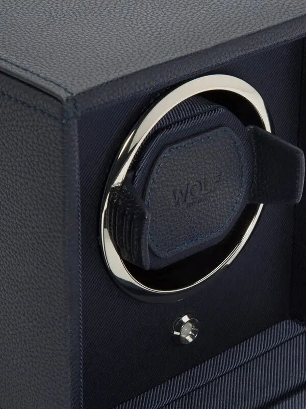 Wolf Cub Watch Winder With Cover - Blue