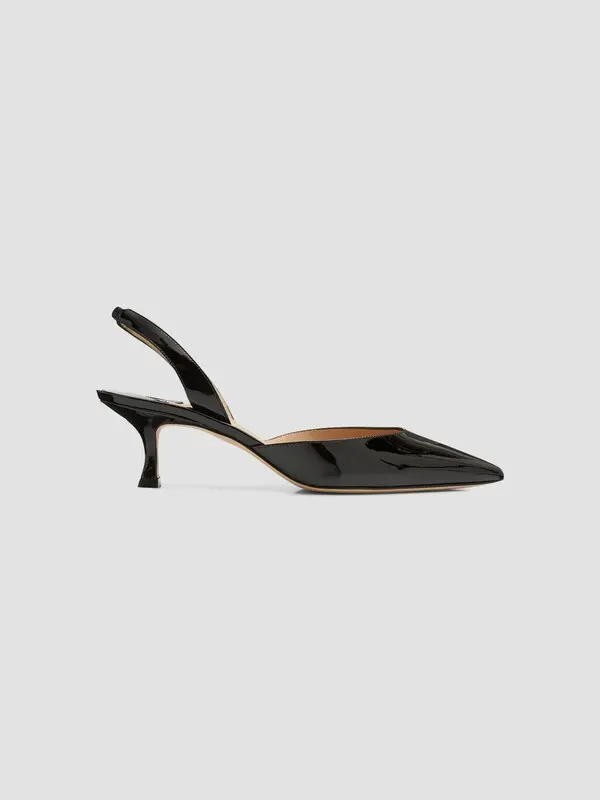 Manolo Blahnik Carolyne 50 Patent Leather Slingback Pumps