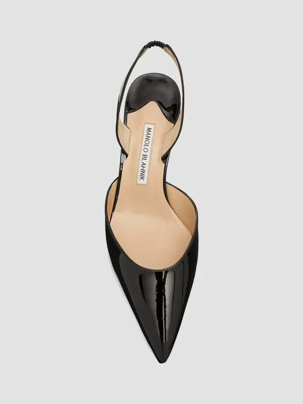 Manolo Blahnik Carolyne 50 Patent Leather Slingback Pumps