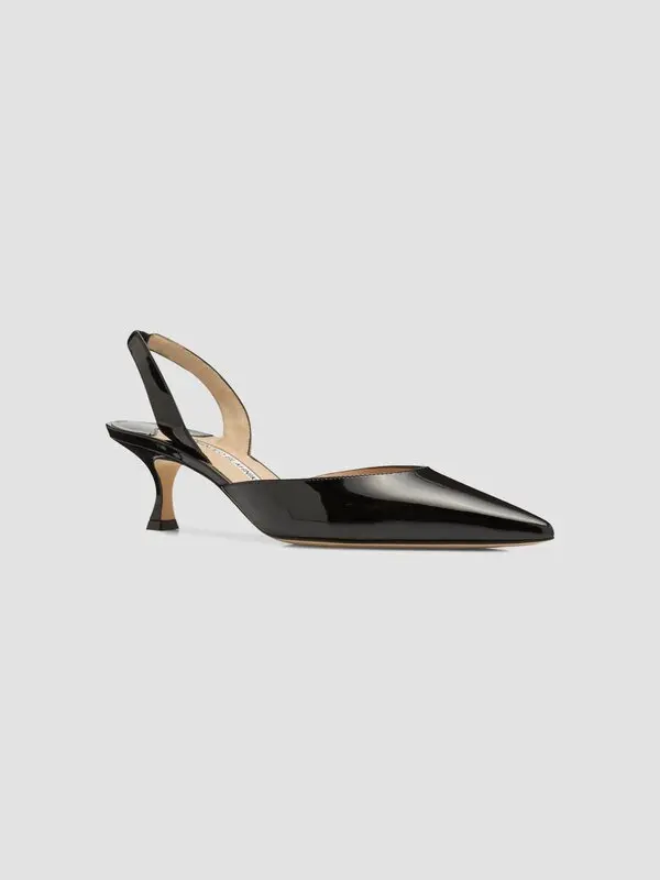 Manolo Blahnik Carolyne 50 Patent Leather Slingback Pumps