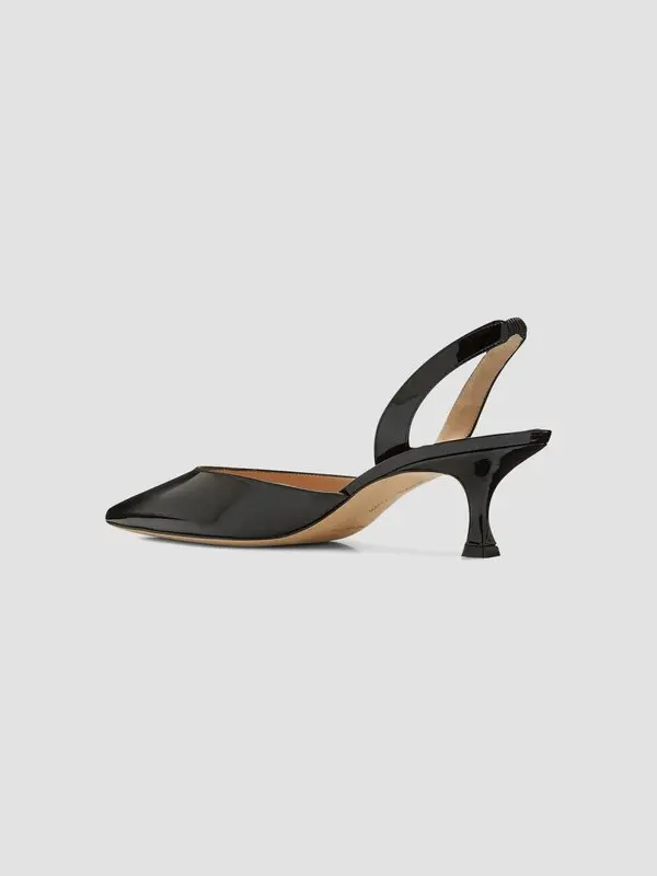 Manolo Blahnik Carolyne 50 Patent Leather Slingback Pumps