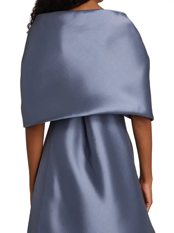 Amsale Mikado Shoulder Wrap - Slate