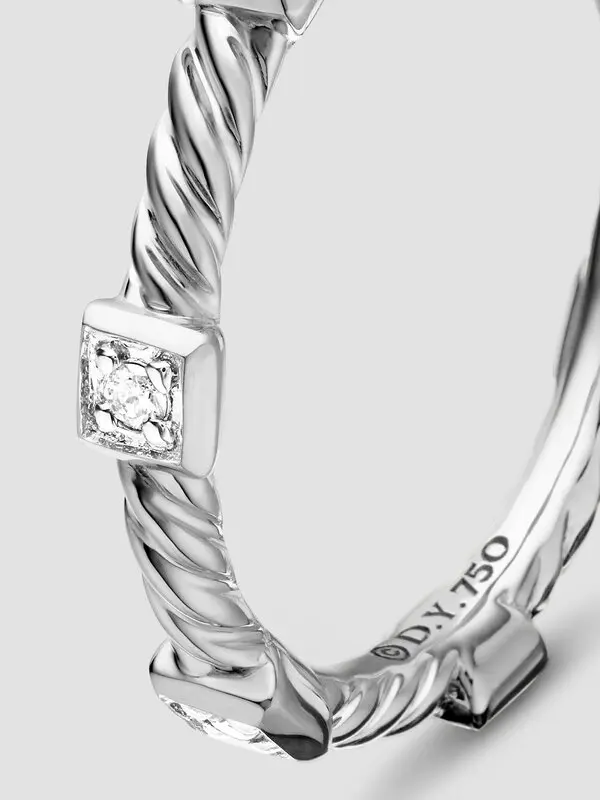 David Yurman Cable Collectibles Stations Stack Ring In 18k