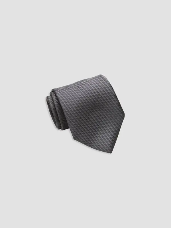 David Donahue Classic Silk Tie - Charcoal