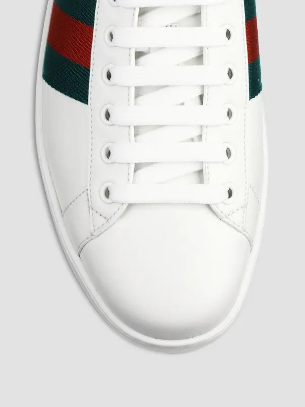 Gucci New Ace Crocodile-embossed Sneakers - Green