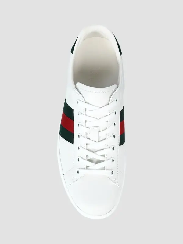Gucci New Ace Crocodile-embossed Sneakers - Green