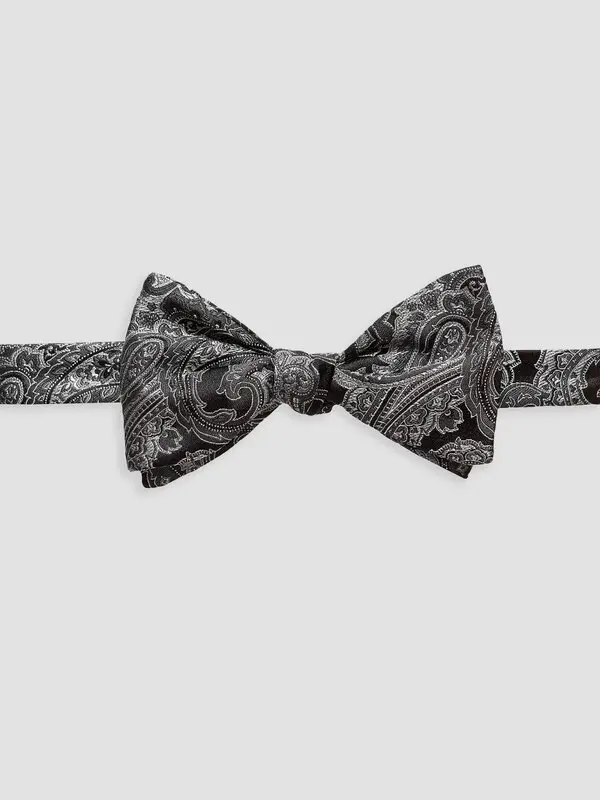 Eton Paisley Silk-blend Self-tie Bow Tie