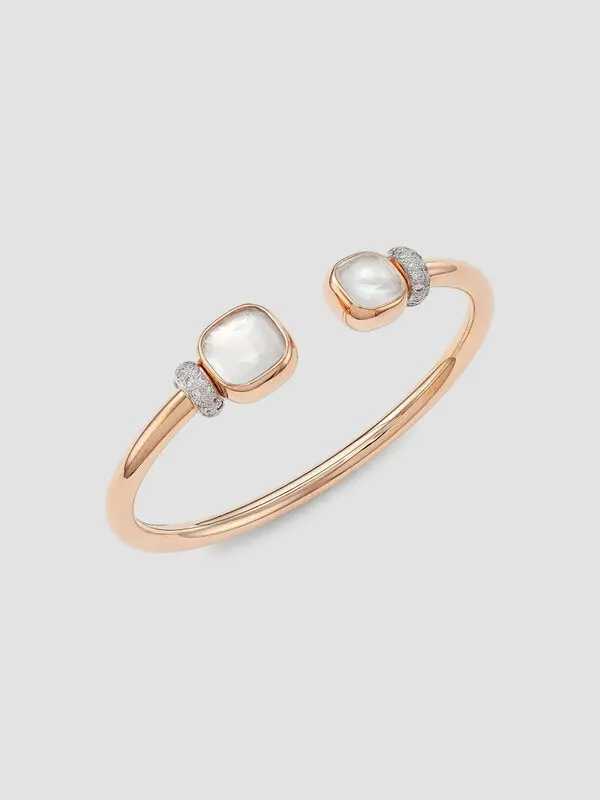 Pomellato Nudo 18k White Topaz & Mother-of-pearl Cuff - Rose Gold