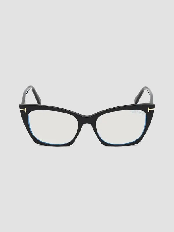 TOM FORD 54mm Cat-eye Blue Block Optical Glasses - Black