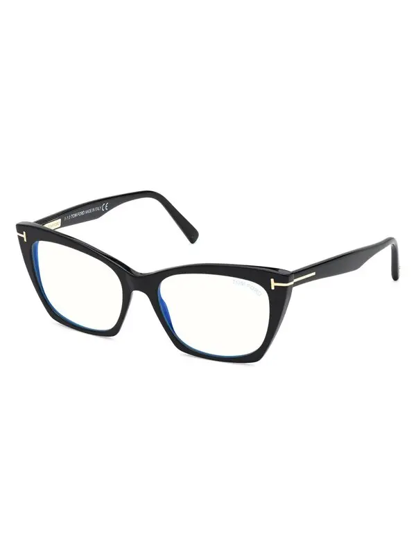 TOM FORD 54mm Cat-eye Blue Block Optical Glasses - Black