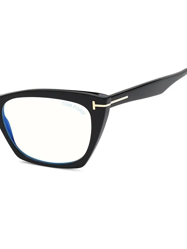 TOM FORD 54mm Cat-eye Blue Block Optical Glasses - Black