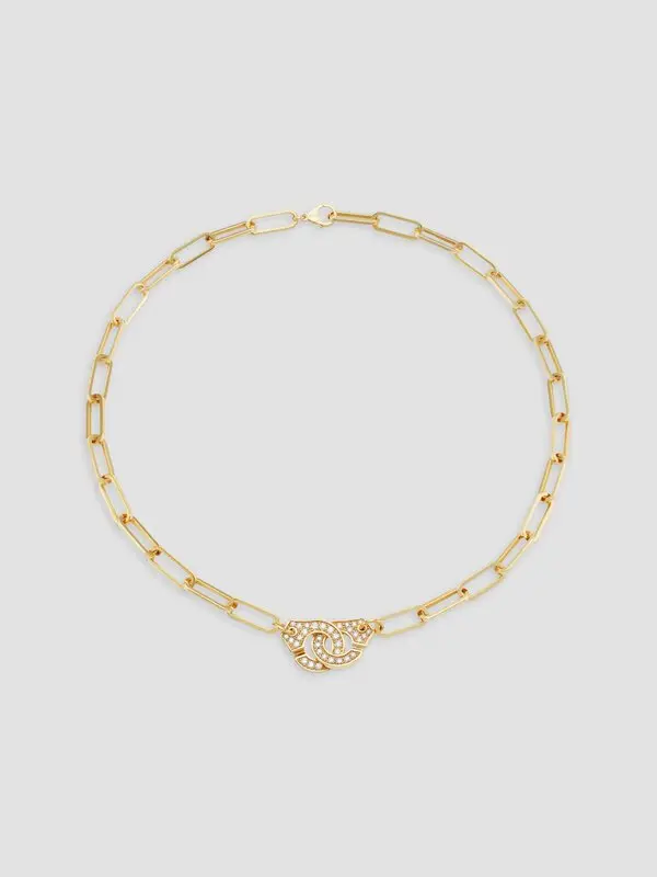 DINH VAN Ottes 18k Yellow & Diamond Openwork Chain Necklace
