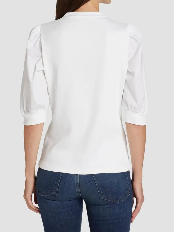 Veronica Beard Coralee Puff-sleeve Top - White