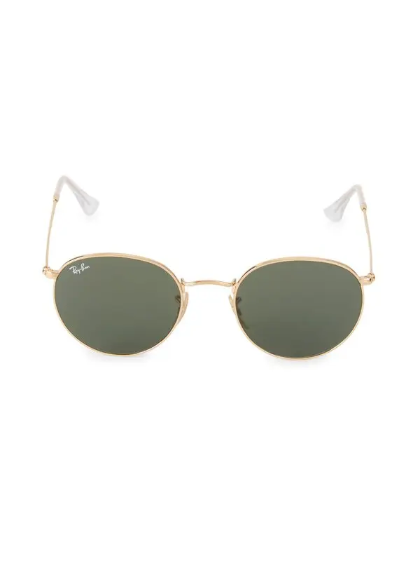 Ray-ban Rb3447 53mm Round Sunglasses - Gold Green