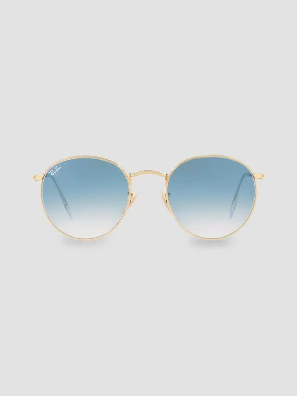 Ray-ban Rb3447 53mm Round Sunglasses - Gold