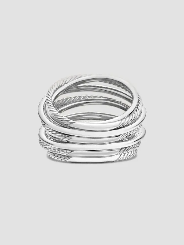 David Yurman Crossover Diamond & Sterling Wide Ring