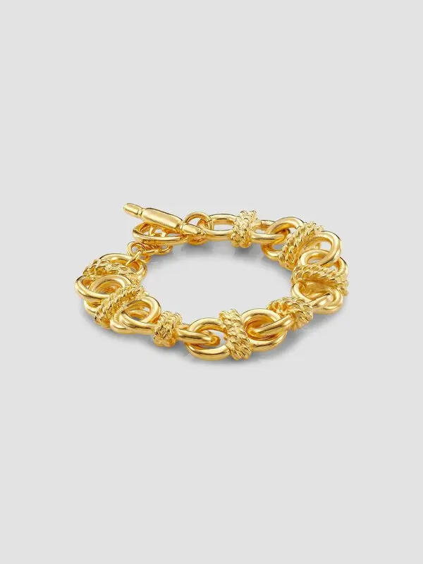 KENNETH JAY LANE 22k Goldplated Knotted Chain Bracelet