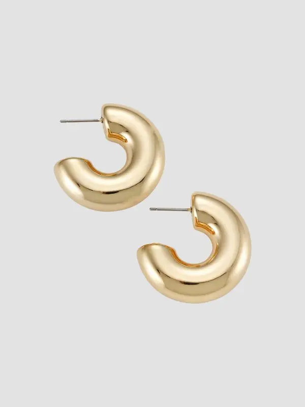 KENNETH JAY LANE 14k Goldplated Tube Hoop Earrings - Gold