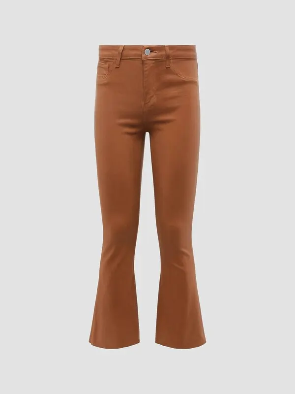 L'Agence Kendra High-rise Crop Flare Pants - Java Coated