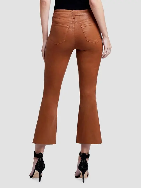 L'Agence Kendra High-rise Crop Flare Pants - Java Coated