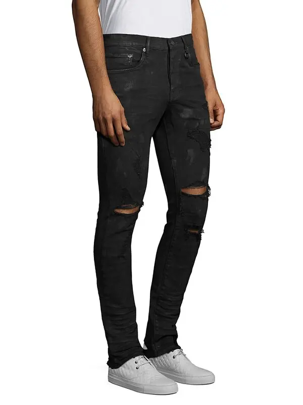 PURPLE BRAND Stretch Destroyed Slim-fit Jeans