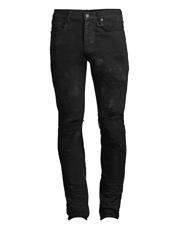 PURPLE BRAND Stretch Destroyed Slim-fit Jeans