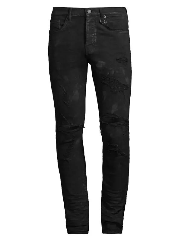 PURPLE BRAND Stretch Destroyed Slim-fit Jeans
