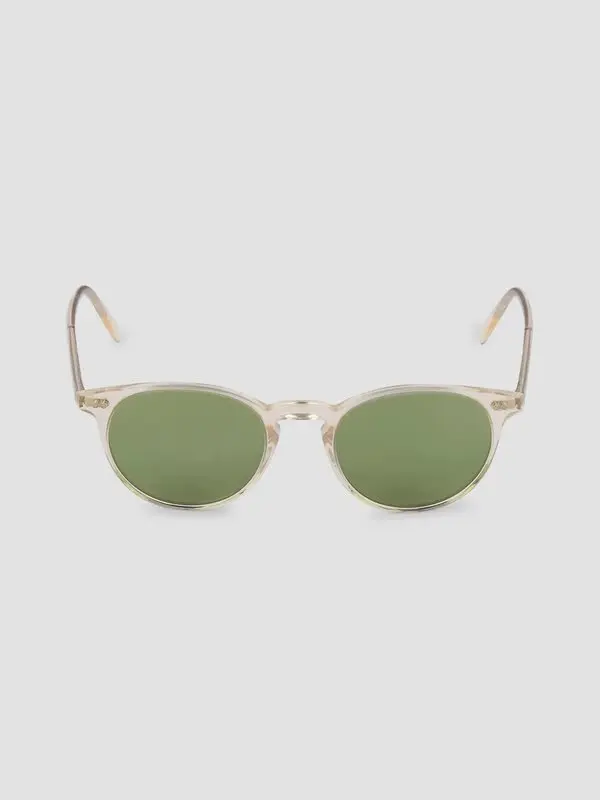 Oliver Spencer Riley 49mm Round Sunglasses - Buff Green