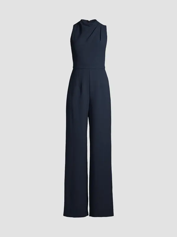 Black Halo Corinne Sleeveless Flared-leg Jumpsuit - Bluestone