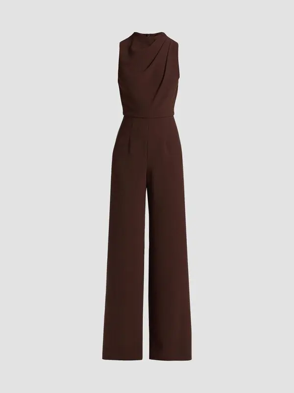 Black Halo Corinne Sleeveless Flared-leg Jumpsuit - Espresso
