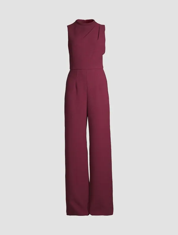 Black Halo Corinne Sleeveless Flared-leg Jumpsuit - Maroon
