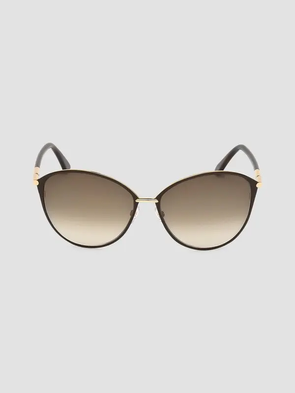 TOM FORD Penelope 59mm Polarized Lens Oversize Round Sunglasses - Gold