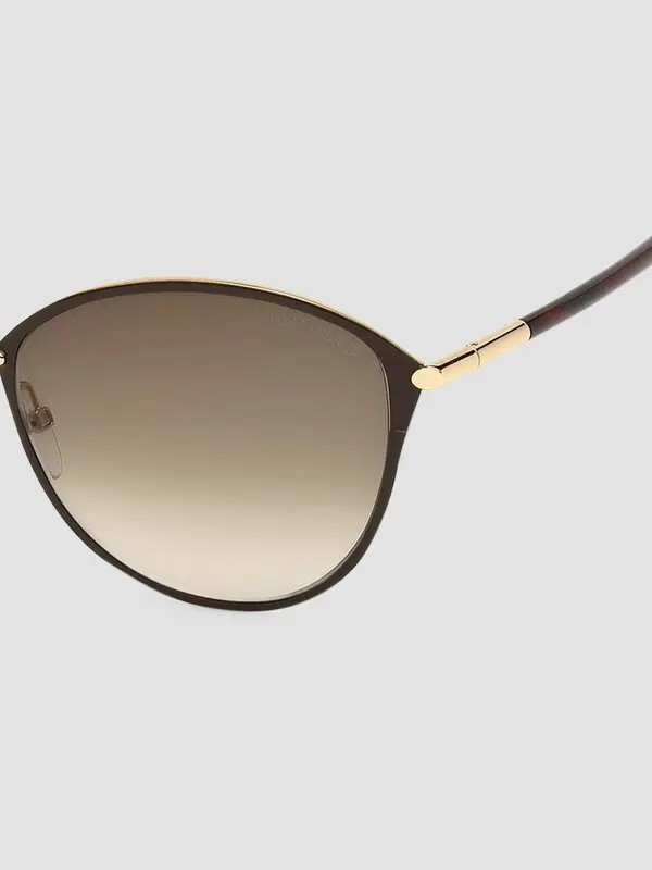 TOM FORD Penelope 59mm Polarized Lens Oversize Round Sunglasses - Gold