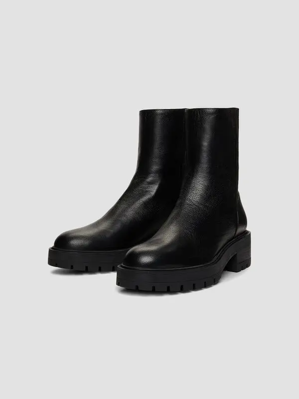 AQUAZZURA Saint Honore Leather Combat Booties