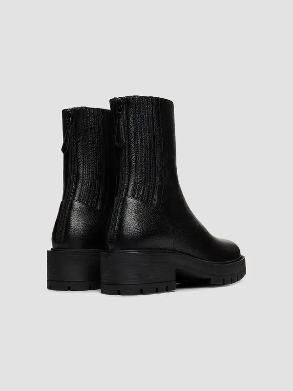 AQUAZZURA Saint Honore Leather Combat Booties