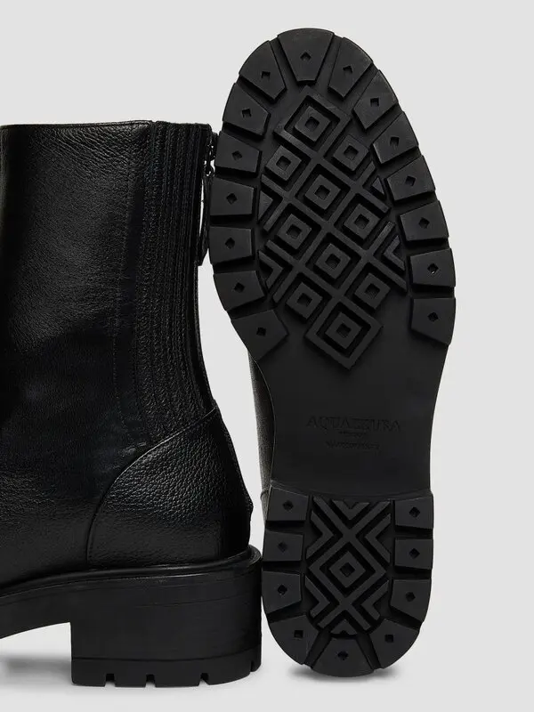 AQUAZZURA Saint Honore Leather Combat Booties