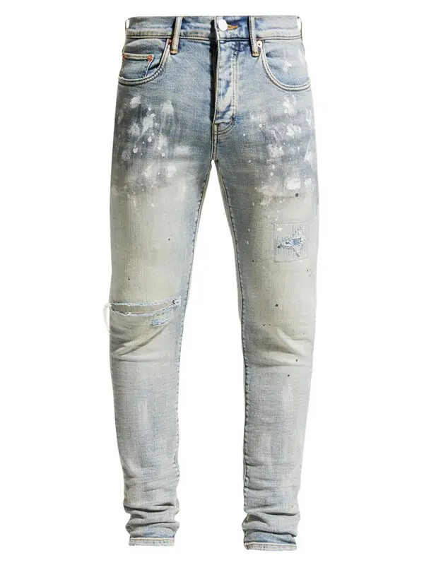 PURPLE BRAND Splatter Stretch Slim-fit Jeans